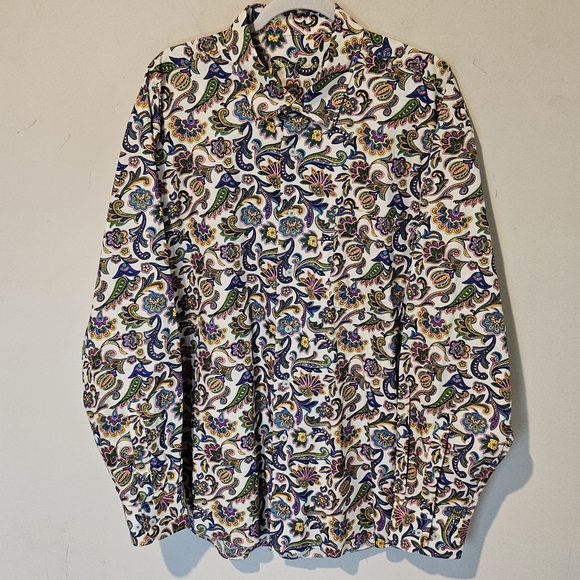 Alan Flusser | Shirts | Alan Flusser Neon Paisley Button Down Shirt Size Xl | Poshmark